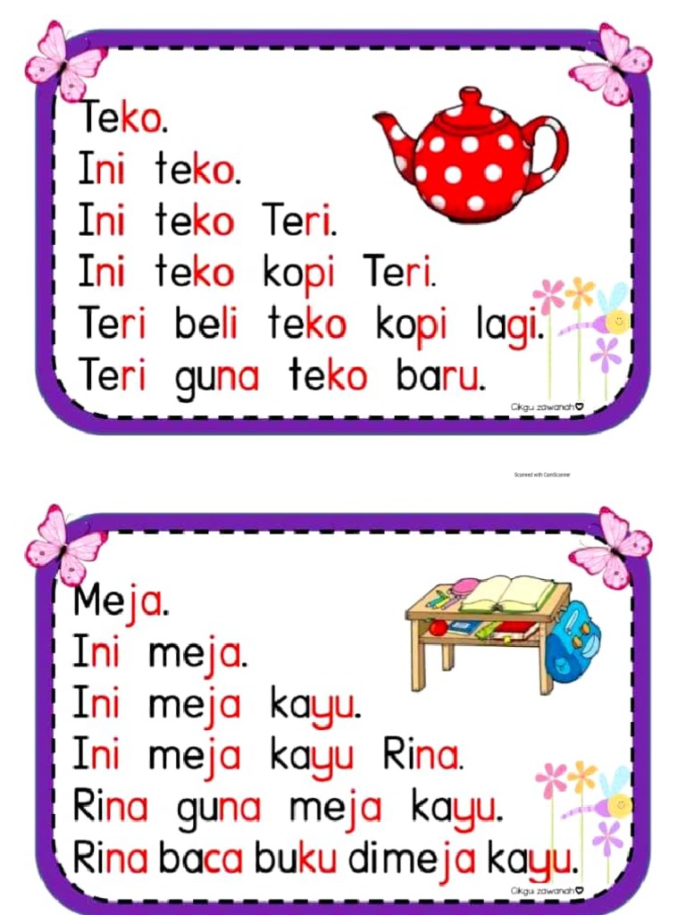 Bacaan Bergred KV+KV Cikgu Zawanah | PDF