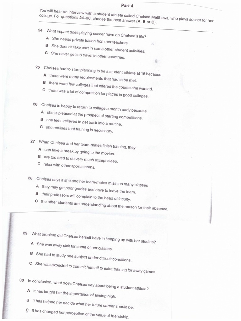 Test 3 Listening Part 4 | PDF