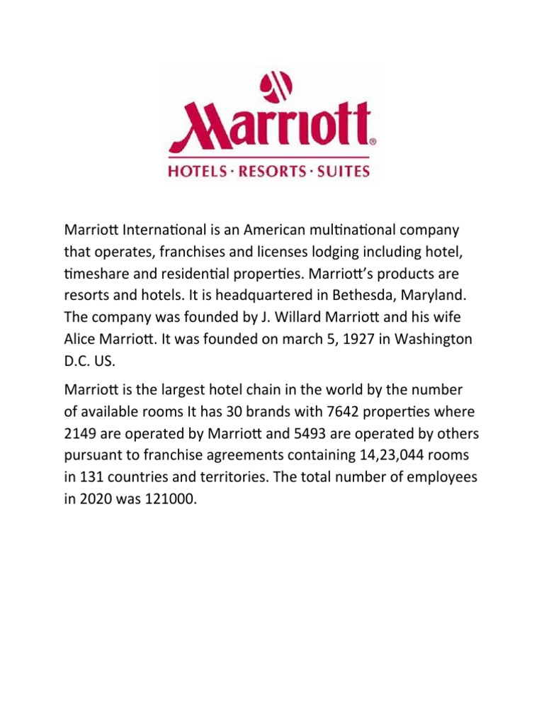 Marriott International | PDF | Marriott International | Hotel