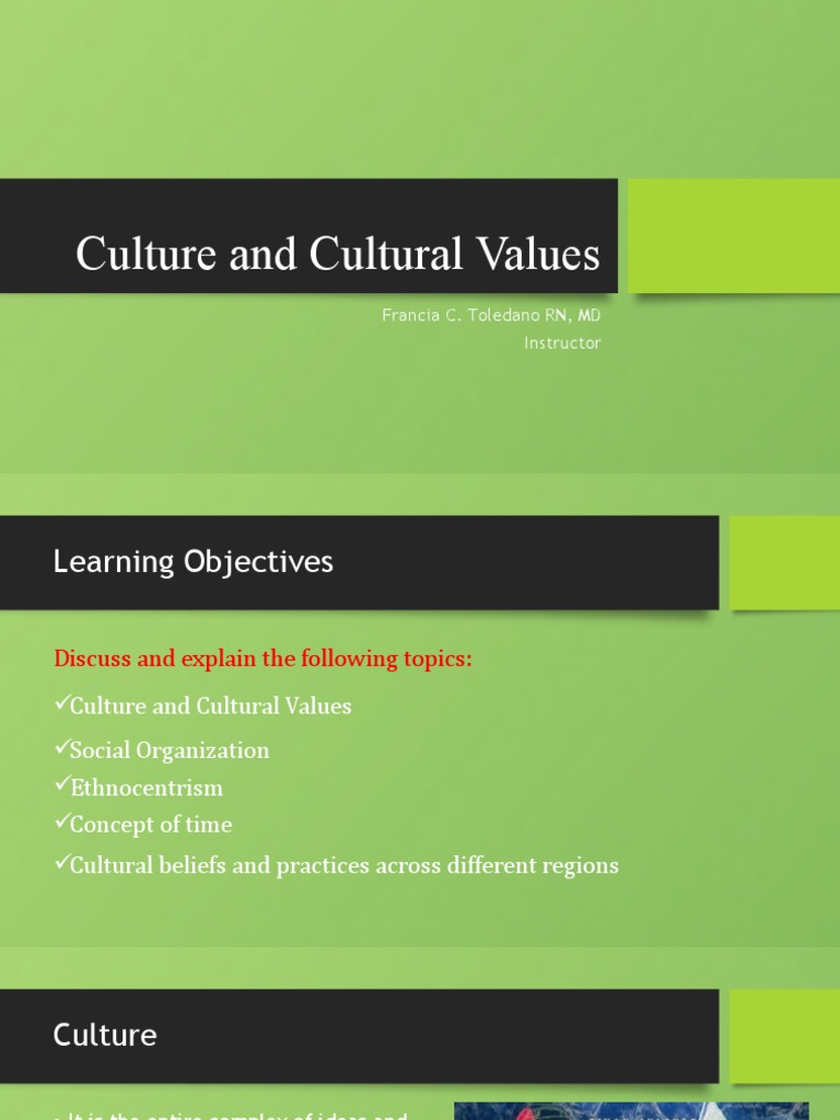 Culture and Cultural Values | PDF | Value (Ethics) | Nonverbal ...