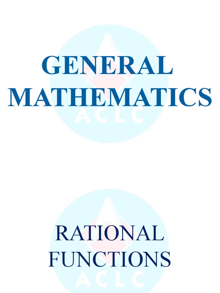 Gen. Math. Week 2 Rational Functions | PDF | Equations | Function ...
