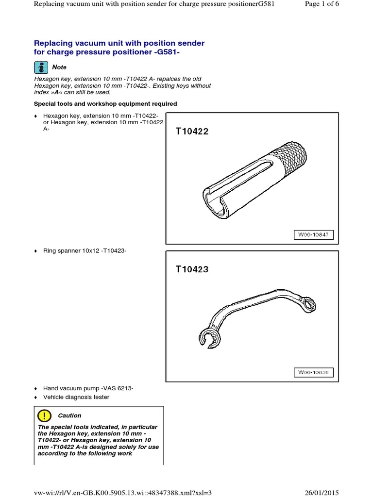Replacing Vacuum Unit With Position Sender For Charge Pressure ...