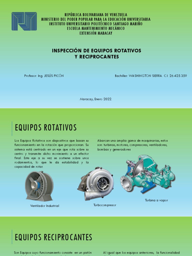 Equipos Rotativos y Reciprocantes | PDF | Acelerómetro | Máquinas
