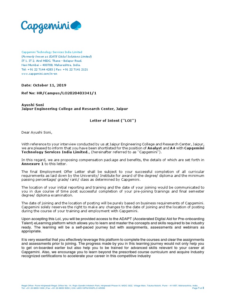 1025 Ayushi Soni-Capgemini (CSE) 2019-2020 | PDF