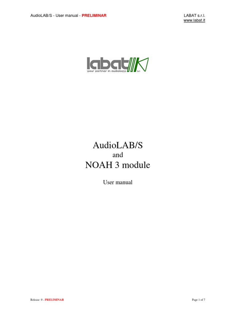 AudioLAB/S User Manual for NOAH 3 | PDF | Software | Computer Keyboard