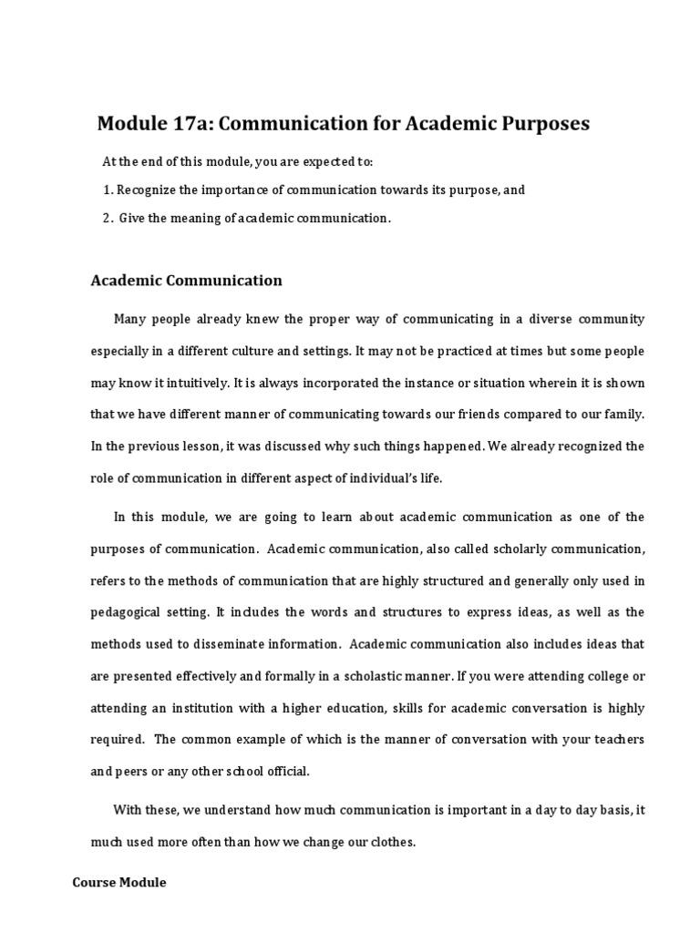 Academic Communication Essentials | PDF | Communication | Teachers