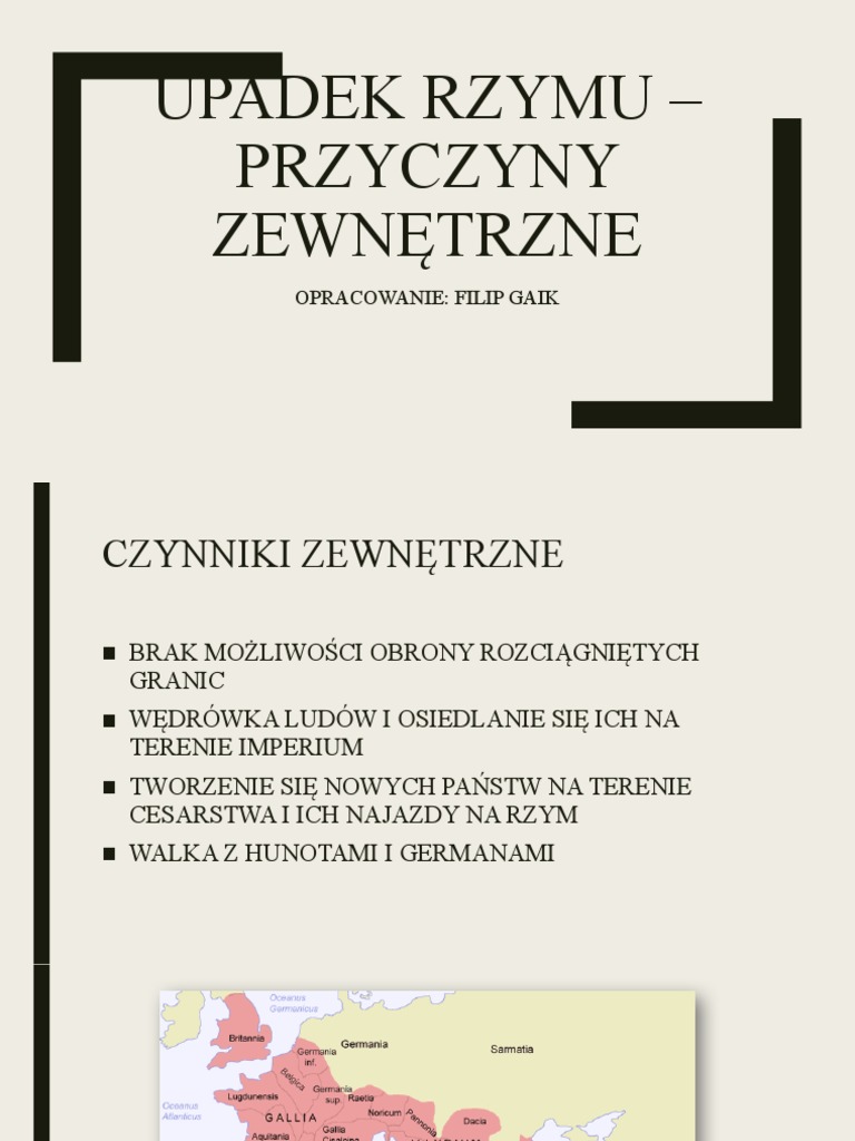 UPADEK Rzymu - Przyczyny Zewnętrzne | PDF
