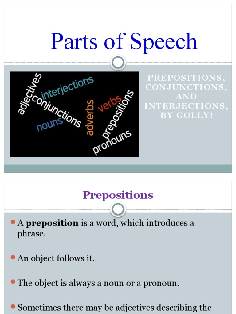 Grammar - Prepositons Conjunctions Interjections | PDF | Preposition ...