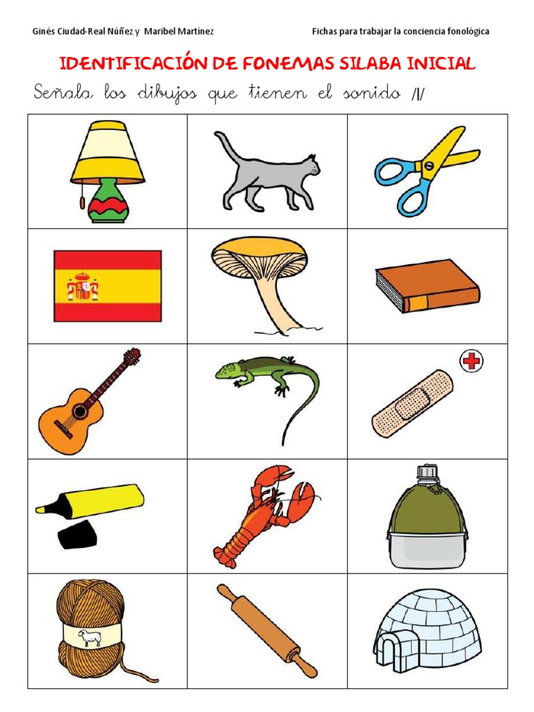 Identificacion de Fonemas en La Silaba Inicial 2 Fonema L | PDF