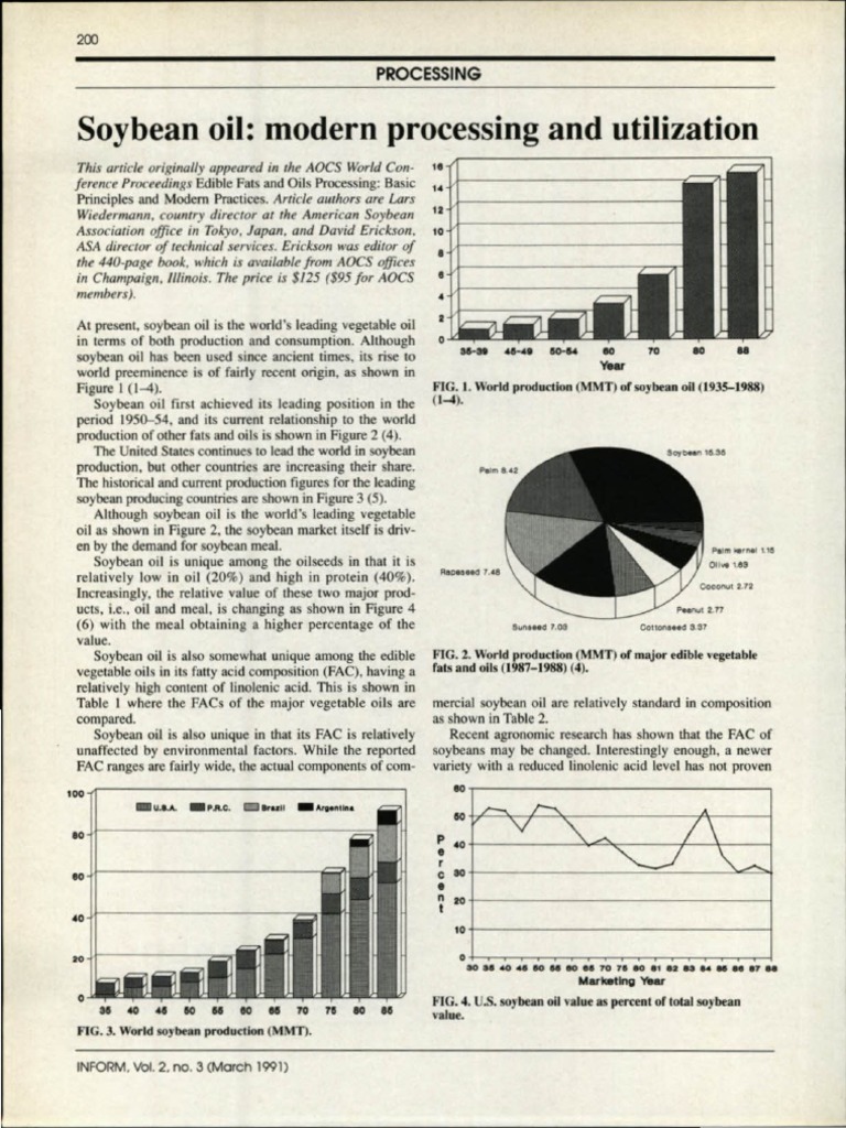 Soybean Oil: Modern Processing and Utilization: .O.r - IH | PDF ...
