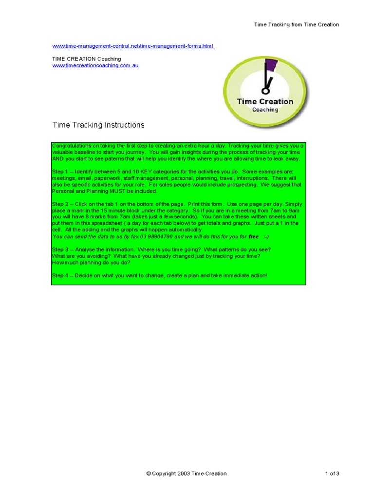 Time Management Form Time Tracking | PDF | Computing