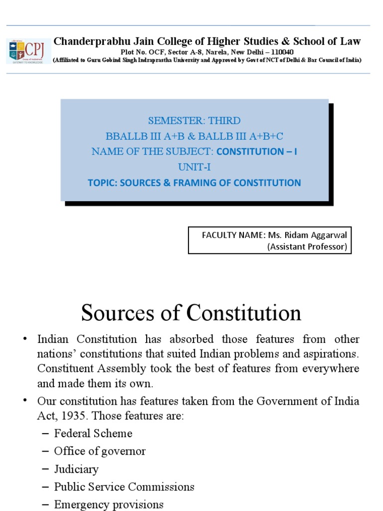 Constitution Law - Unit 1 Topic B | PDF | Constitution | Delhi