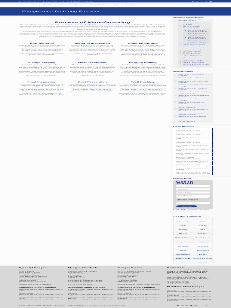 Flange Manufacturing Process | PDF | Forging | Heat Treating