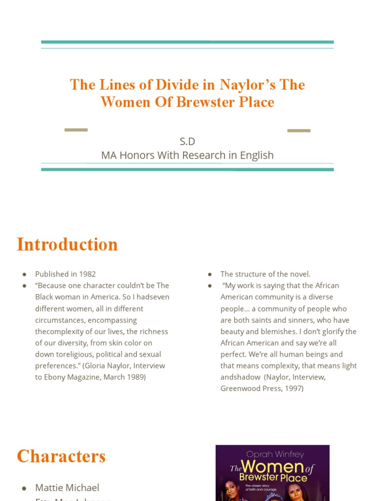 Divisions in Naylor's Brewster Place | PDF