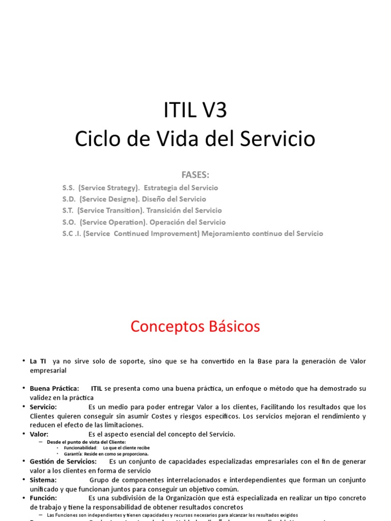 ITIL V3 - Resumen | PDF | Gestión estratégica | Itil