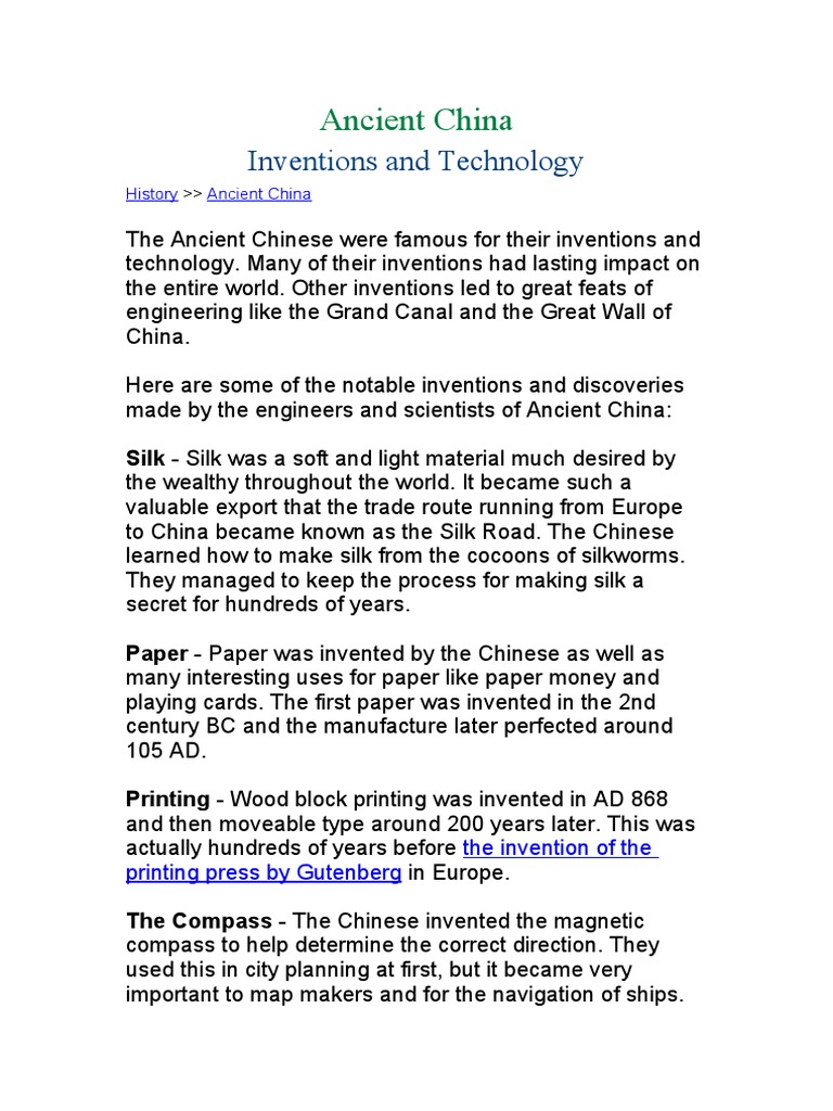 Ancient China | PDF | Silk | Printing