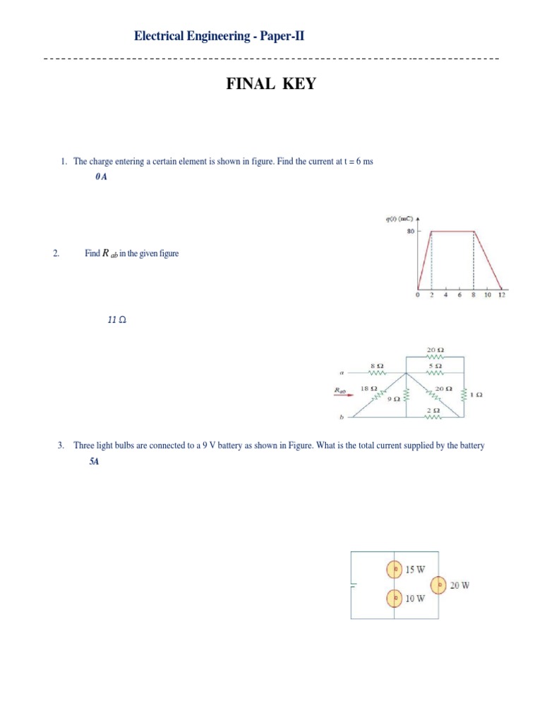 Appsc Aee Mains 2019 Electrical Engineering Paper II 0ec6f9c2 | PDF ...