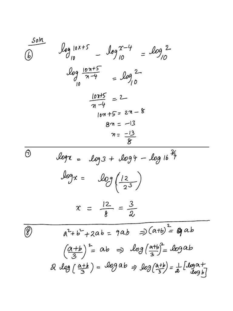 Solution For Logarithm and Inequality Worksheet | Download Free PDF ...