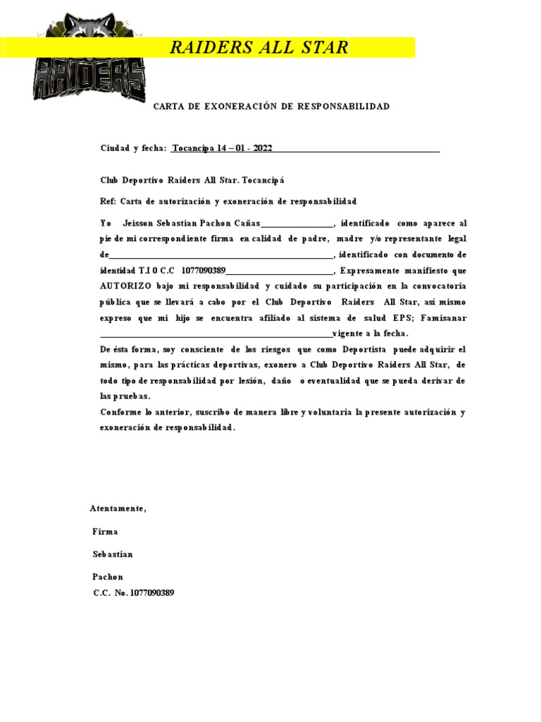 Carta de Exoneracion | PDF