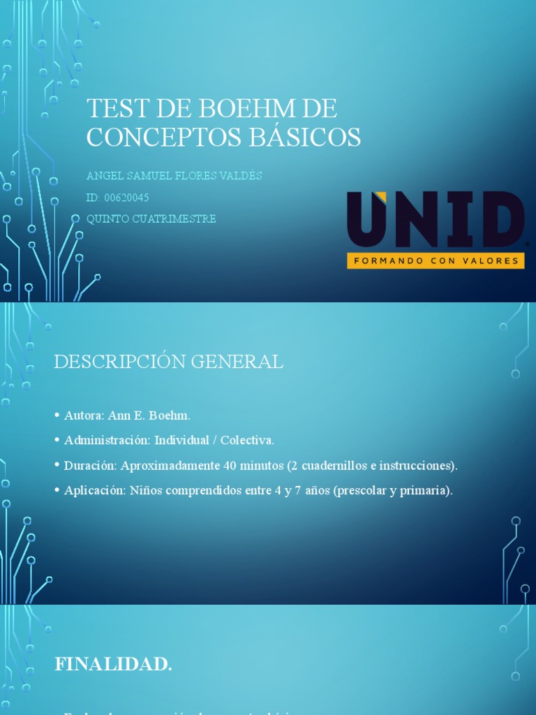 Test de Boehm: Evaluación de Conceptos Básicos | PDF | Ciencia y ...
