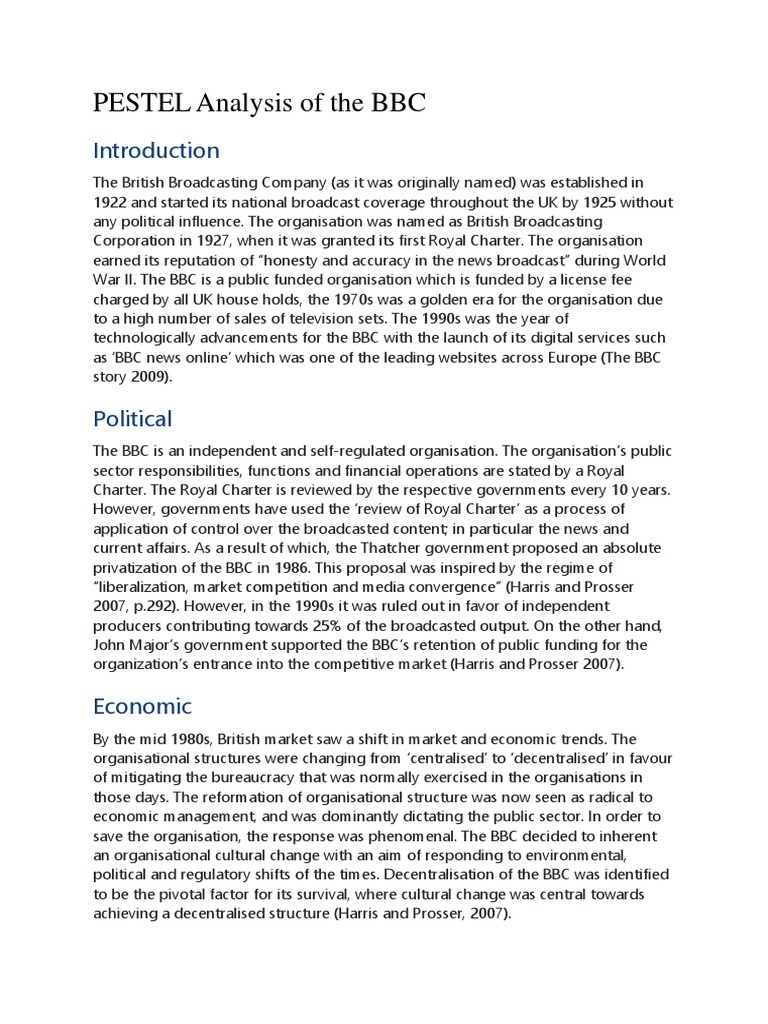 PESTEL Analysis of the BBC | PDF | Bbc | News
