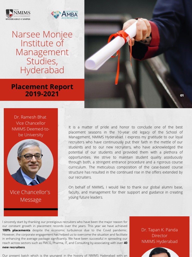 NMIMS Hyderabad - Placement Report 2019-21 | PDF | Consultant
