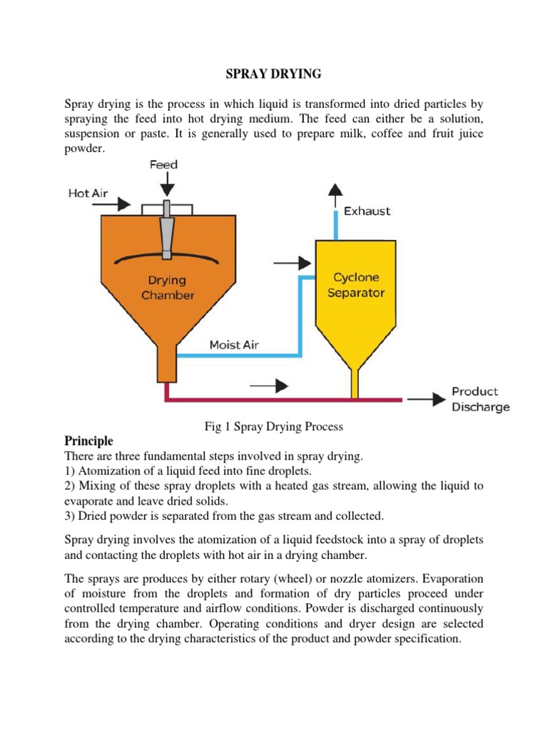 Concept of Spray Drying Technique | PDF | Aerosol | Gases