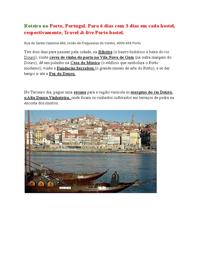 Roteiro OPorto | PDF | Porto | Portugal