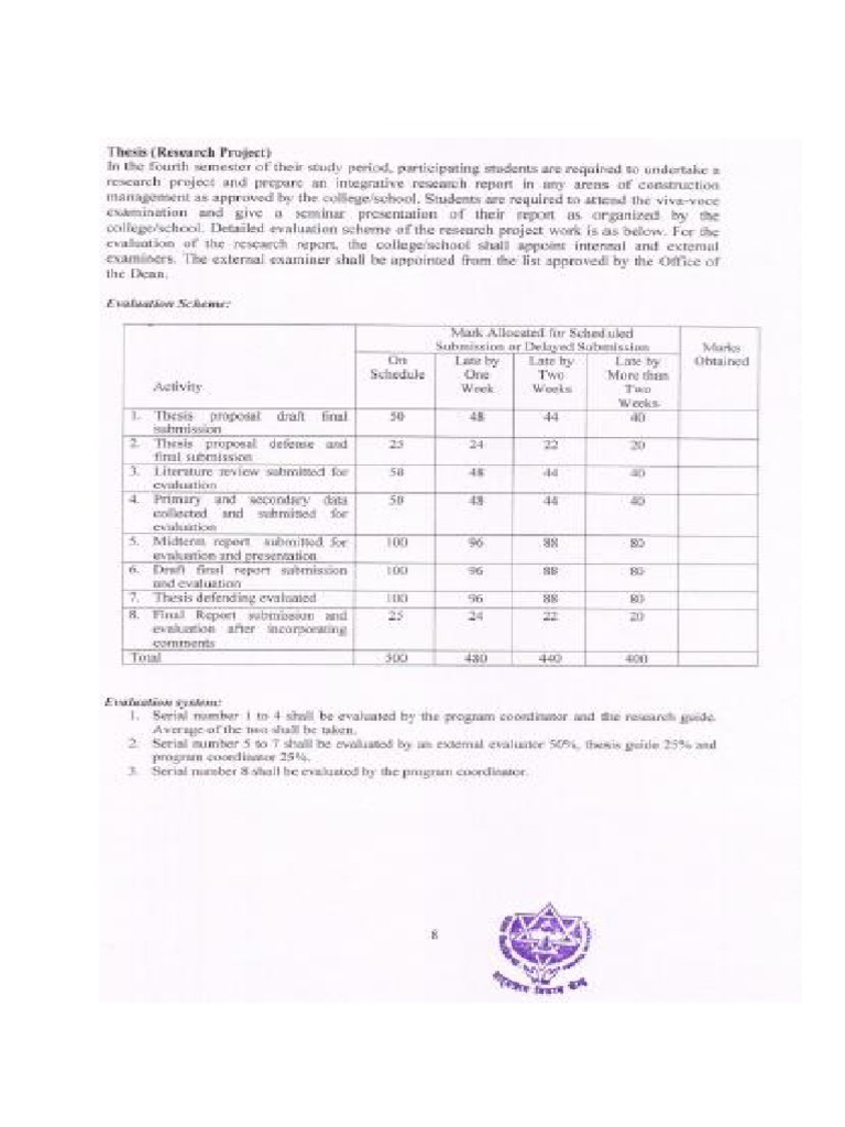 Thesis - Evaluation Criteria | PDF