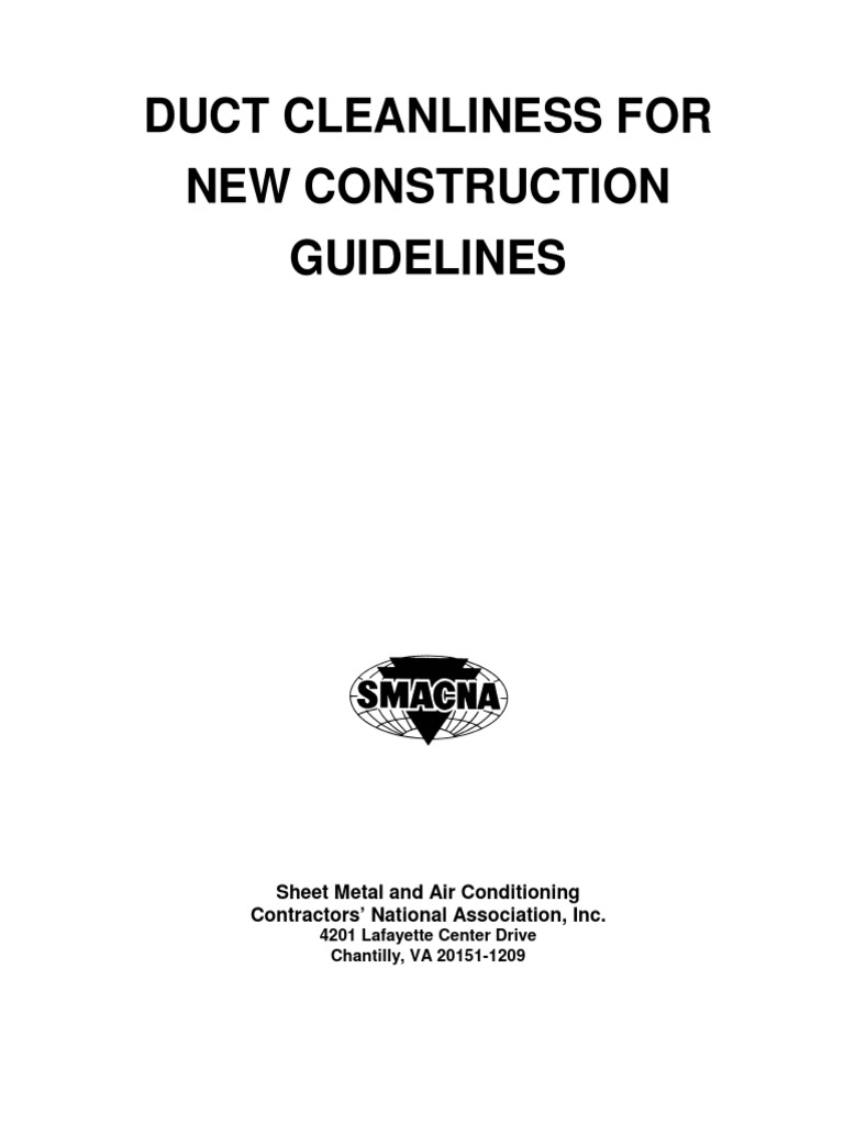 SMACNA Duct Cleanliness For New Construction Guidelines | PDF