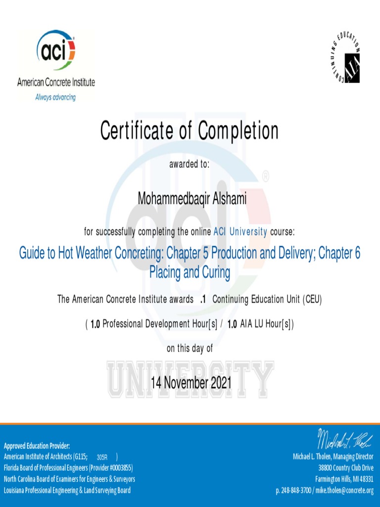 Certificate of Completion: Mohammedbaqir Alshami | PDF