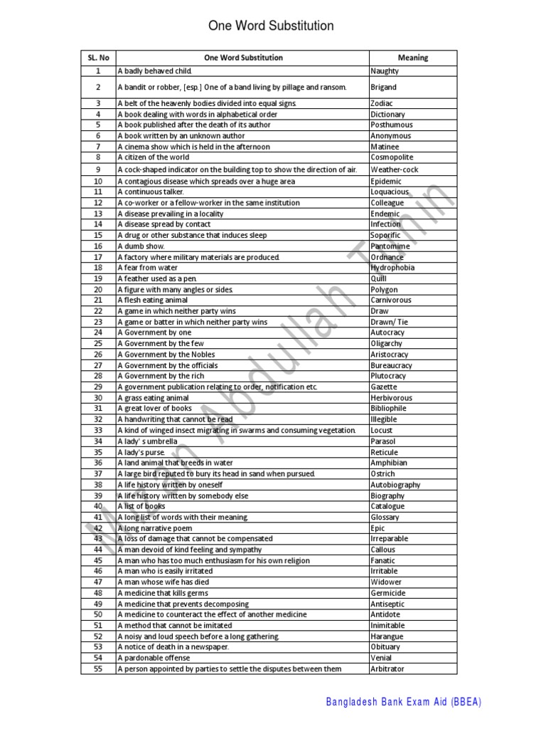 483 One Word Substitution | PDF
