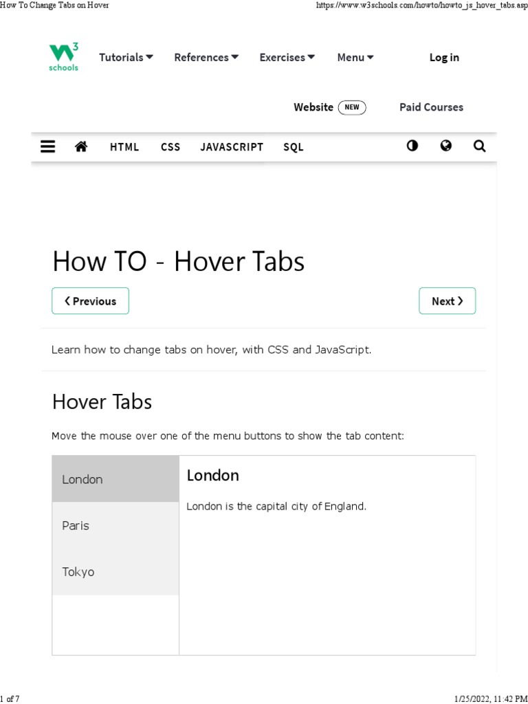 How TO - Hover Tabs | PDF | Bootstrap (Front End Framework) | J Query