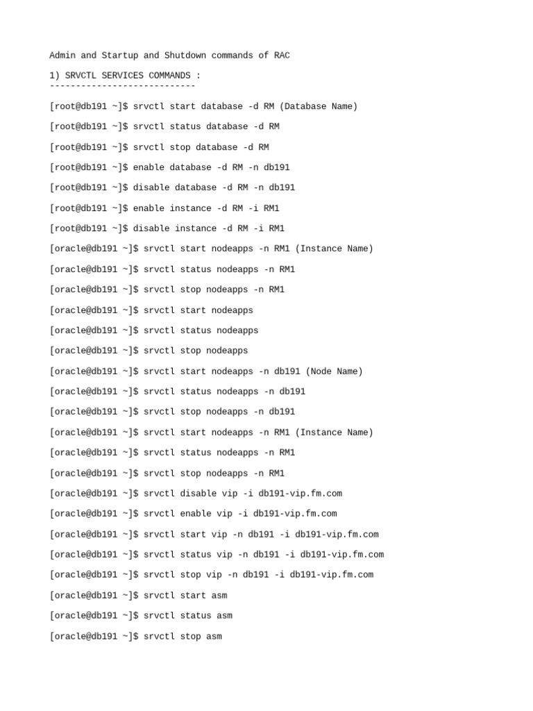 51 - SRVCTL & CRSCTL Commands | PDF | Computer Science | Information Age