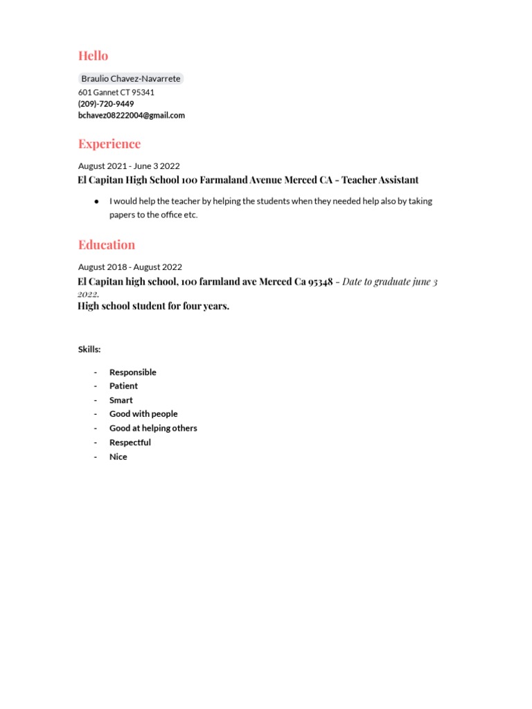 Braulio Chavez-Navarrete - Resume | PDF
