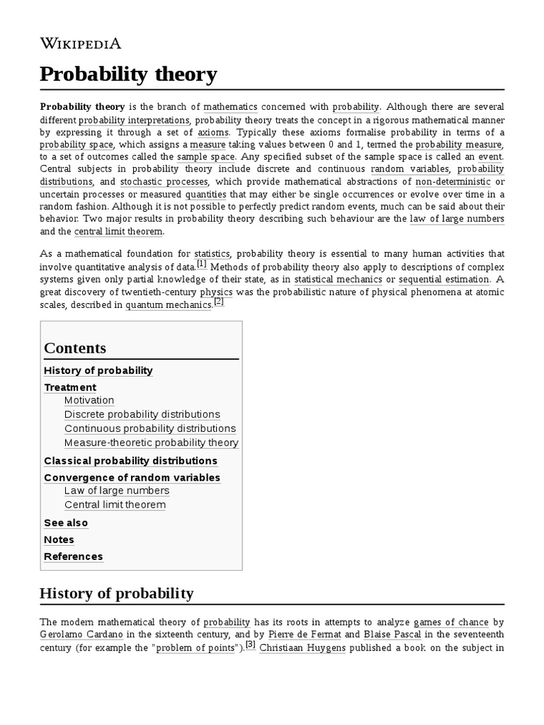 Probability Theory | PDF | Probability Theory | Probability Distribution