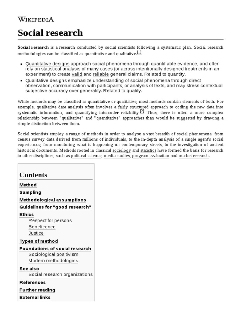 Social Research | PDF | Social Research | Social Sciences