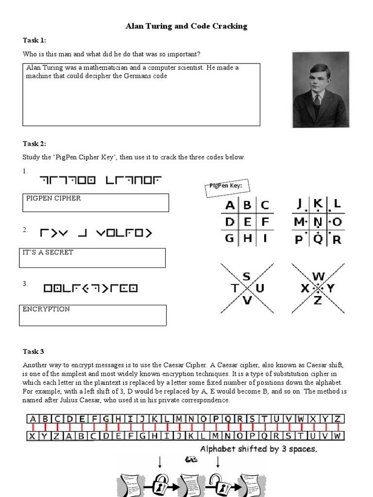 9.2 Lesson 1 Alan Turing Worksheet L3 51 | PDF