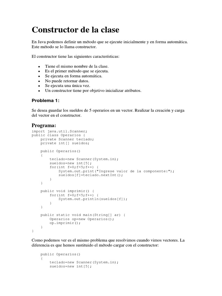 PRG - Q07 2 Constructor de La Clase | PDF | Programación | Constructor ...