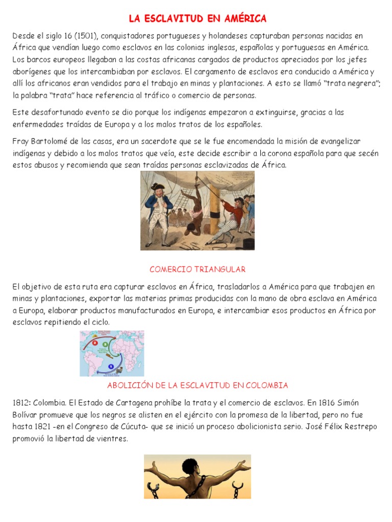 La trata negrera y la esclavitud en América | PDF