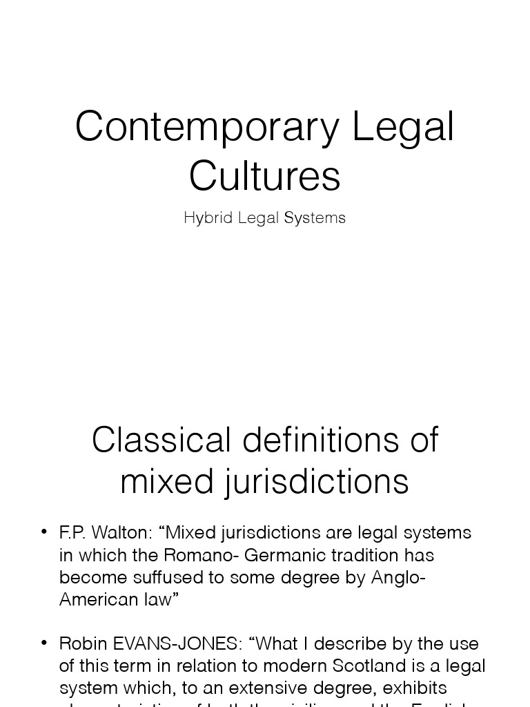 Hybrid Legal Systems | PDF | Common Law | Civil Law (Legal System)