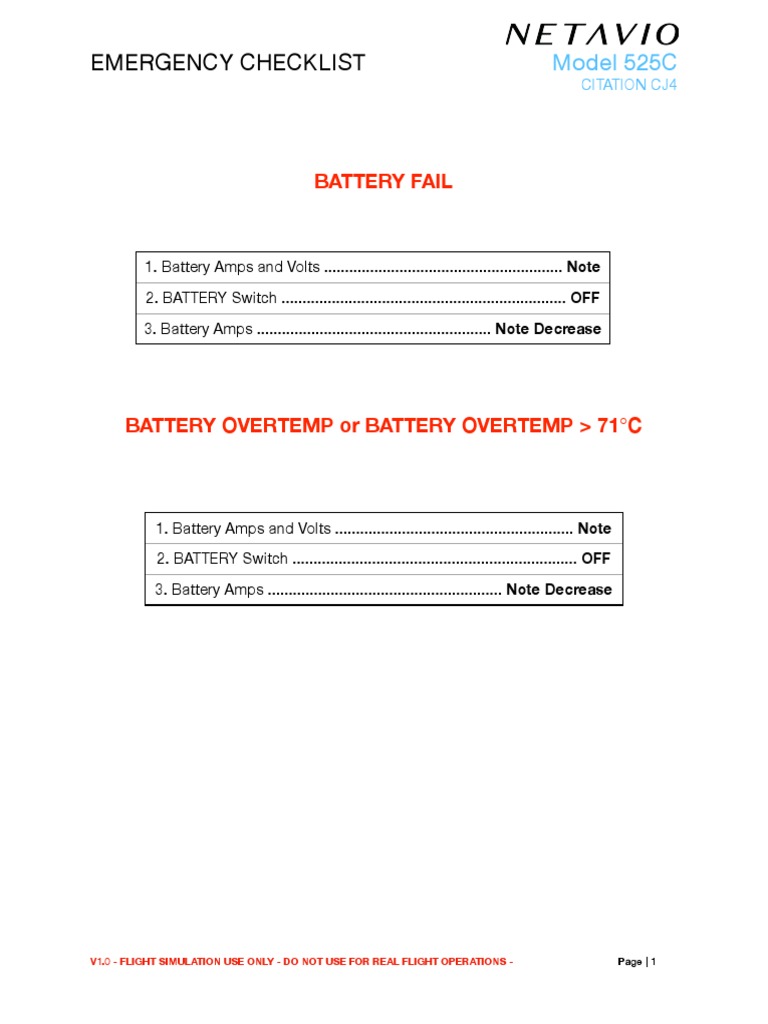 CJ4 Emergency Checklist 1.01 | PDF | Takeoff | Aviation Safety