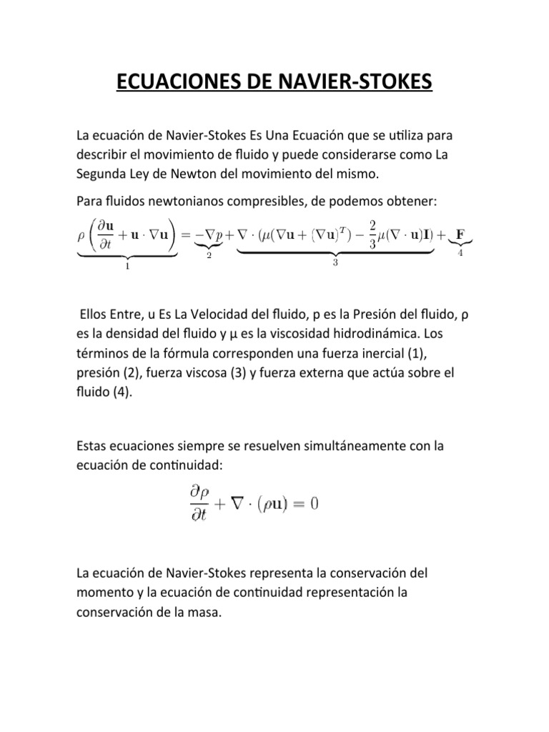 Ecuación de Navier-Stokes | PDF