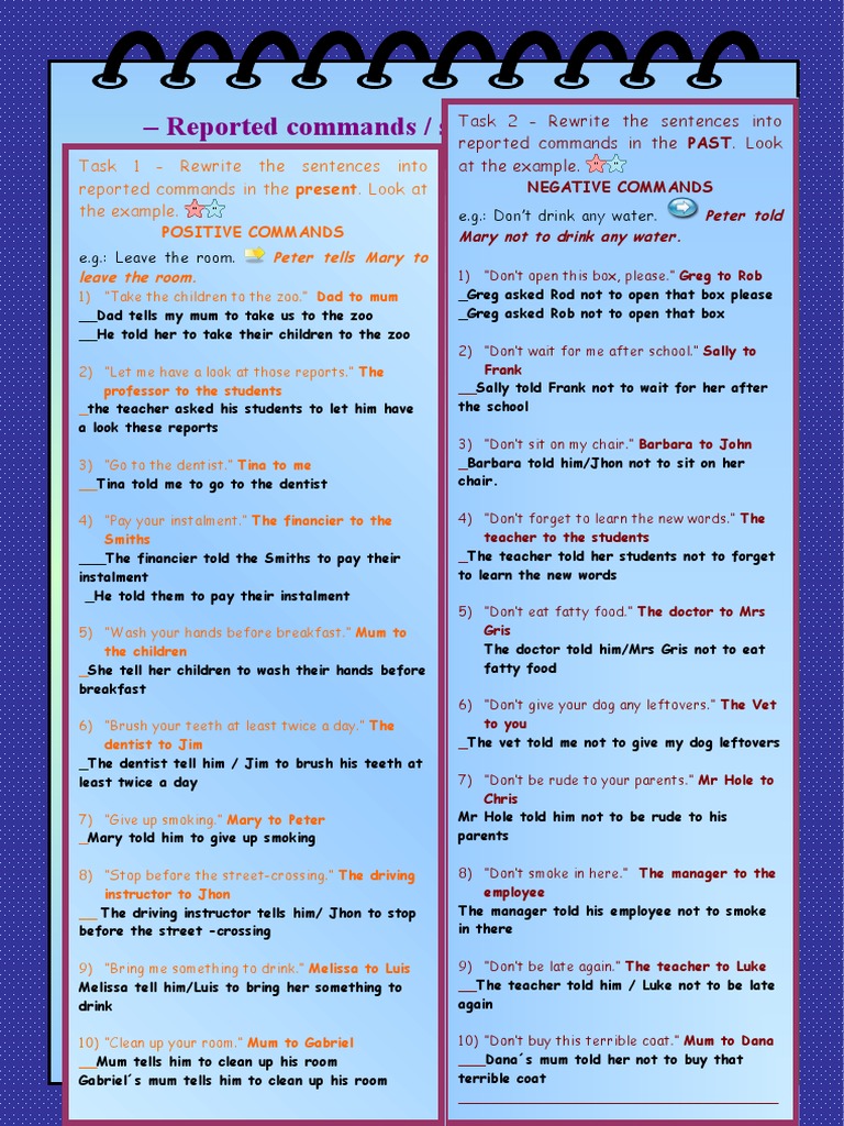 Reported-Speech - Commands and Requests - Made | PDF