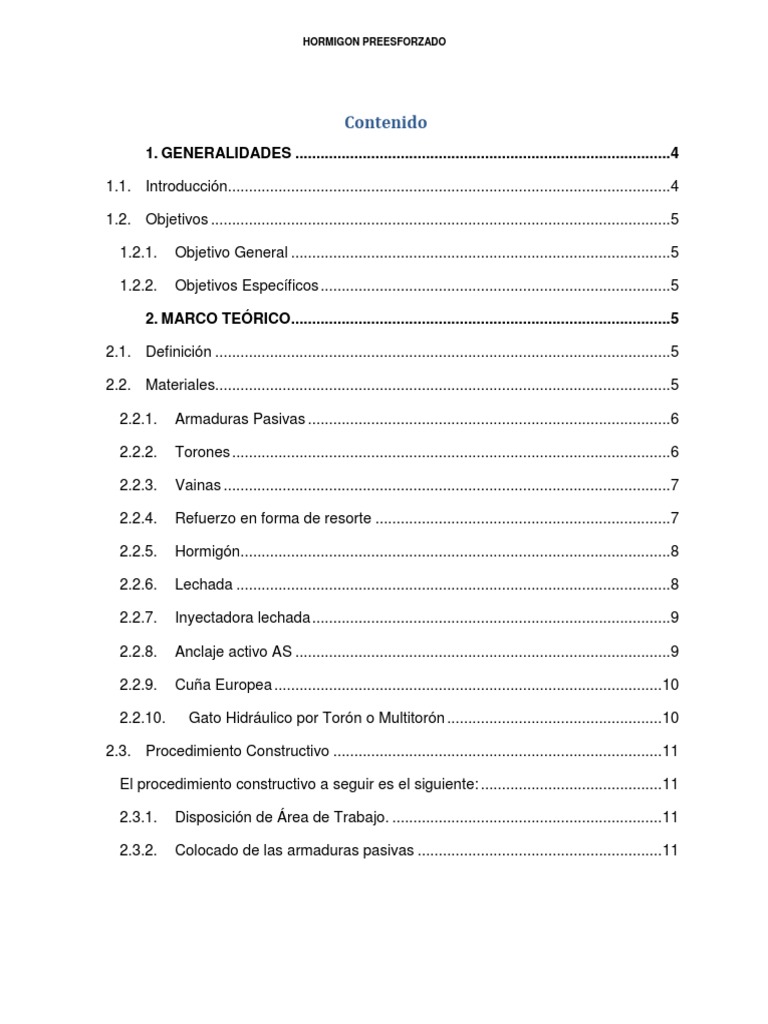 Proceso Constructivo De Vigas Postensadas Pdf Hormigón Materiales