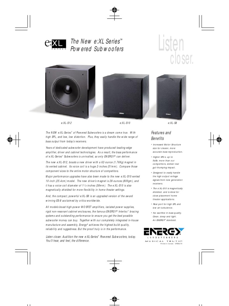 Exl Series Sub Woofers Brochure | PDF | Manufactured Goods | Electrical ...