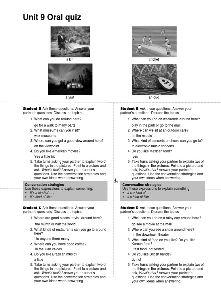 Speaking Practice Unit 9 | PDF