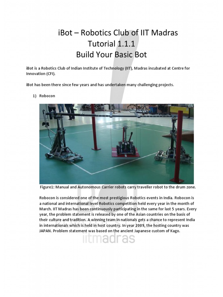 Ibot - Robotics Club of Iit Madras Tutorial 1.1.1 Build Your Basic Bot ...