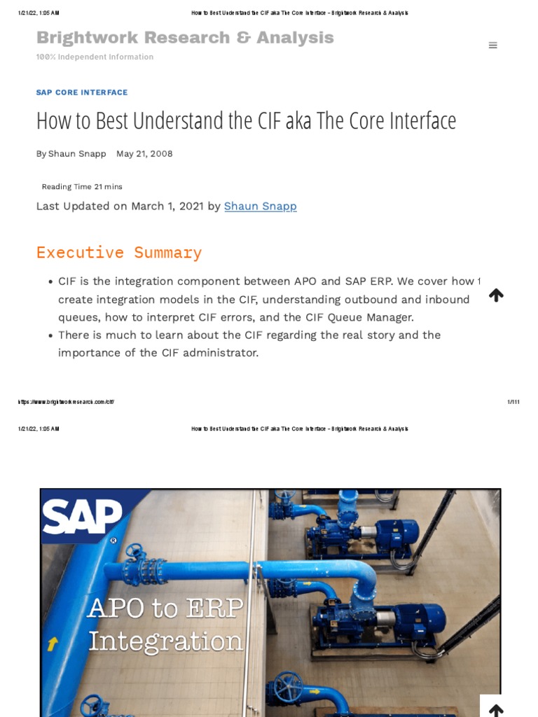 Understanding the CIF Integration Process | PDF | Enterprise Resource ...
