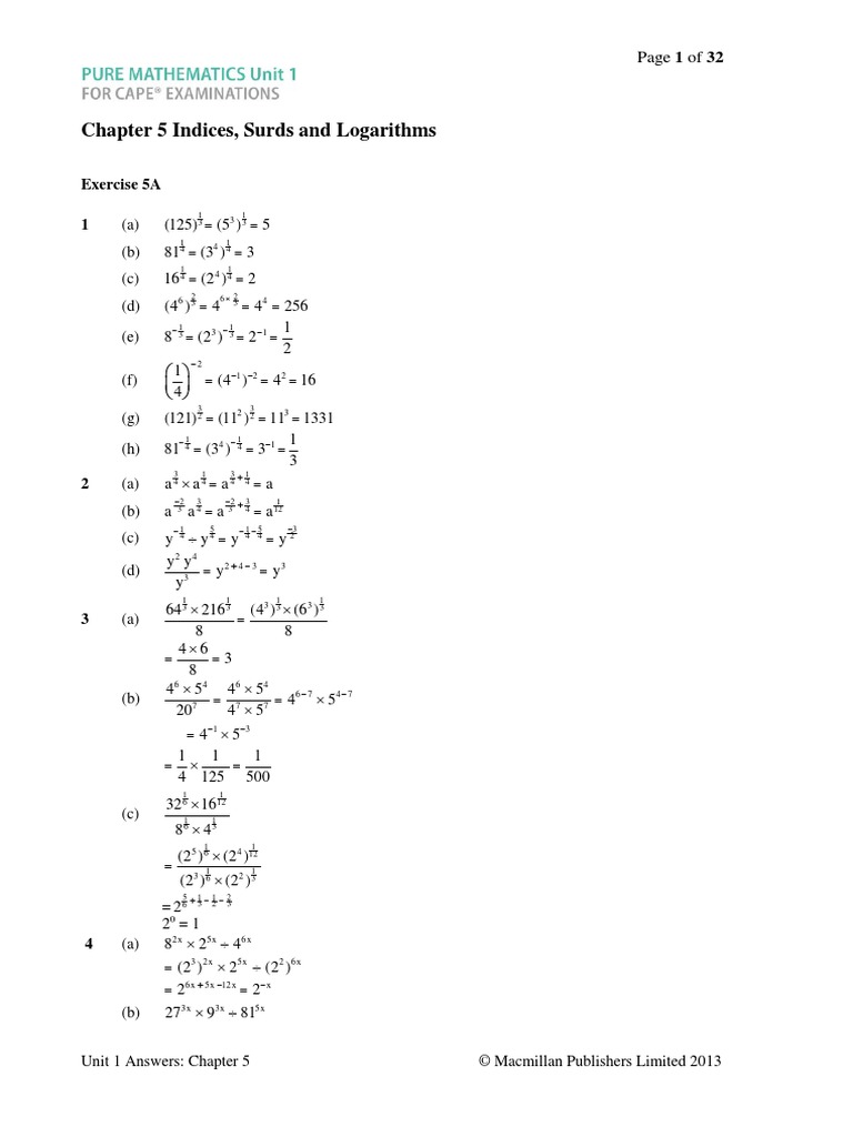 Unit 1 Chapter 5 Answers | PDF | Mathematical Concepts | Mathematical ... Unit 1 Chapter 5 Answers | PDF | Mathematical Concepts | Mathematical ...